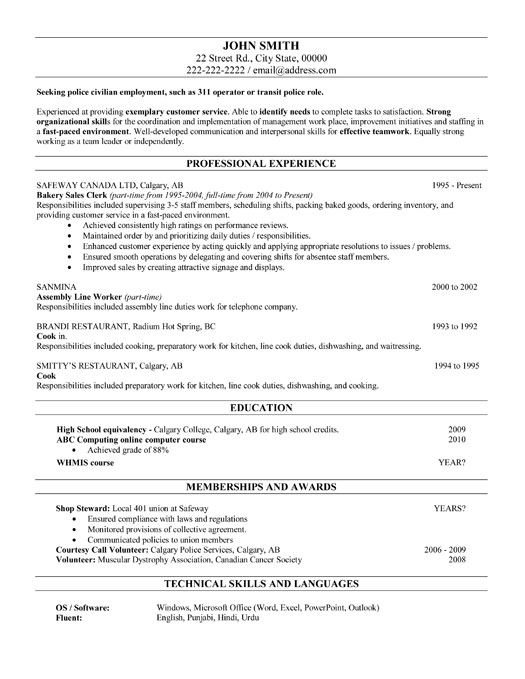 Bakery Sales Clerk Resume Template | Premium Resume Samples & Example