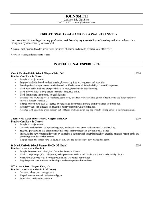 After-School Teacher Resume Template | Premium Resume Samples & Example