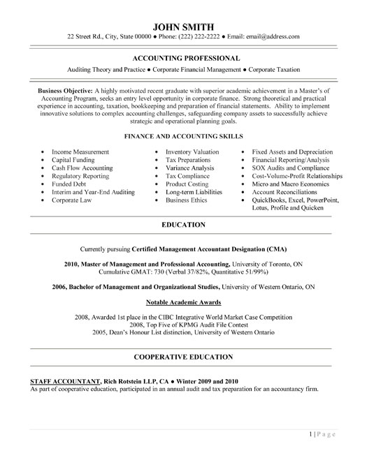 Accounting Resume Templates, Samples & Examples | Resume Templates 101