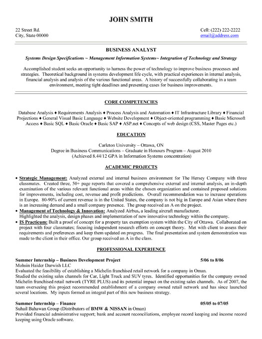 Business Analyst Resume Template | Premium Resume Samples & Example