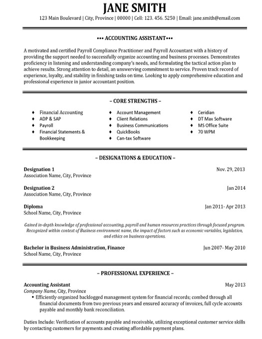 Accounting Resume Templates, Samples & Examples | Resume Templates 101