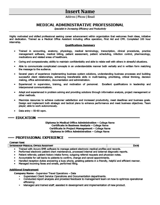 Administration Resume Templates, Samples & Examples | Resume Templates 101