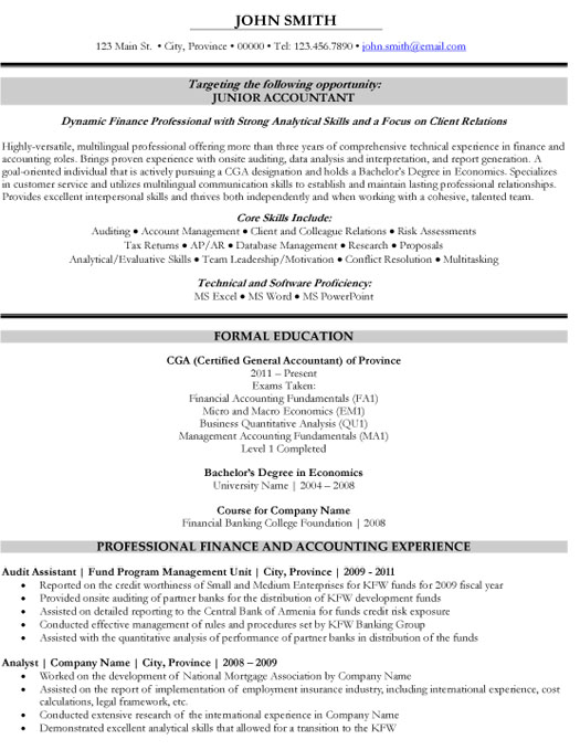 Accounting Resume Templates, Samples & Examples | Resume Templates 101
