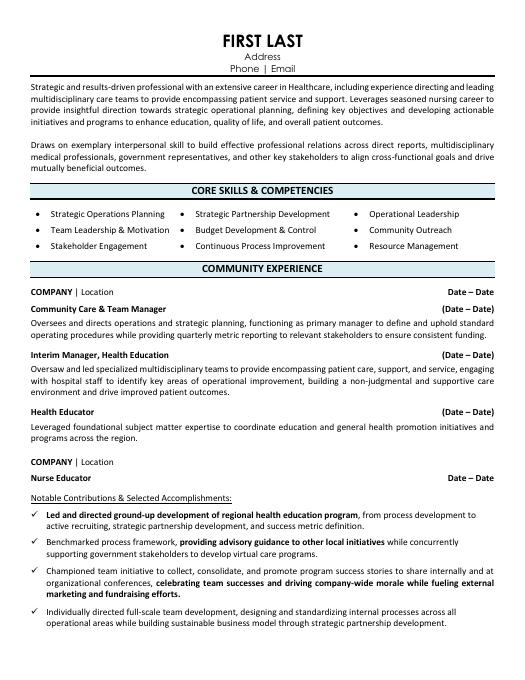 Healthcare Resume Templates, Samples & Examples | Resume Templates 101